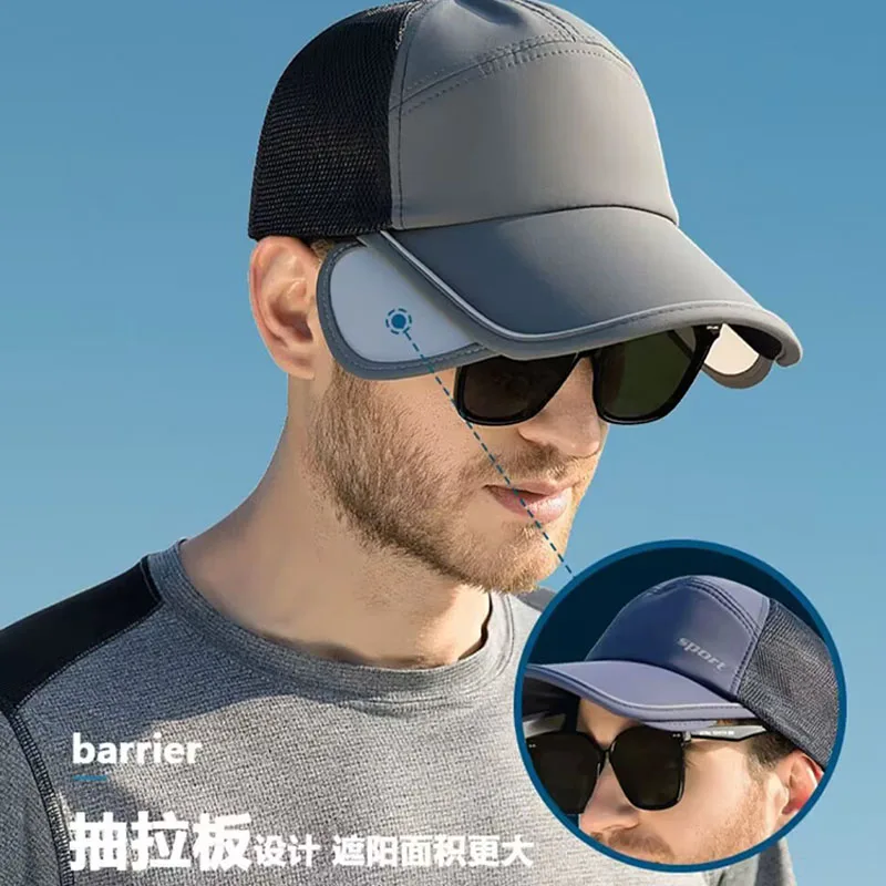Men Summer Sun-Visor Hat UV Outdoor Breathable Sports Fishing Baseball ...