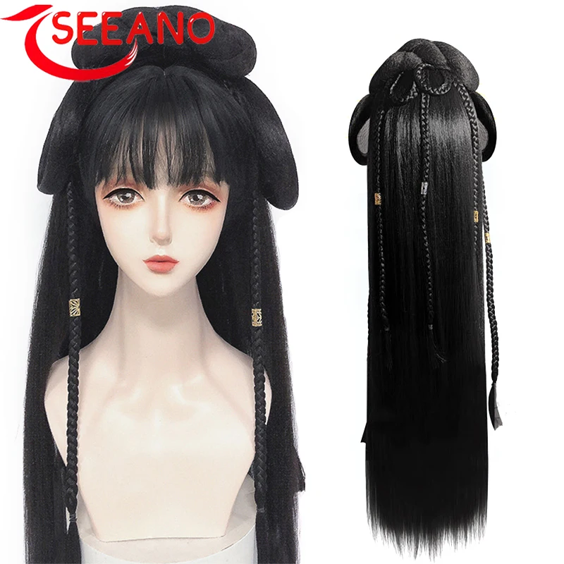 SEEANO-Hanfu-Wig-Headband-Women-Chinese-Style-Synthetic-Hair-Piece ...