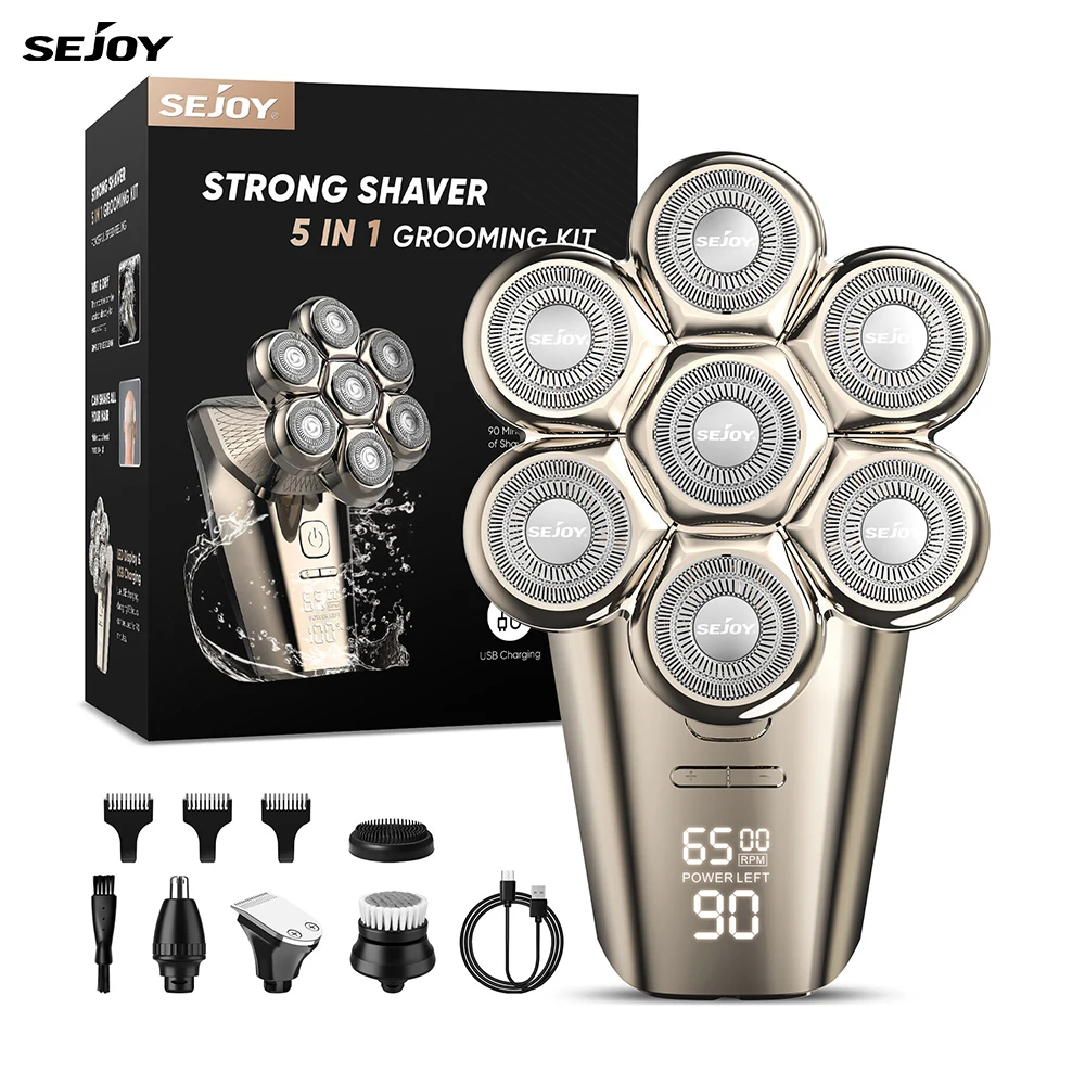 Waterproof Beard Trimmer SEJOY 5-in-1 Men's Grooming Kit - Electric ...