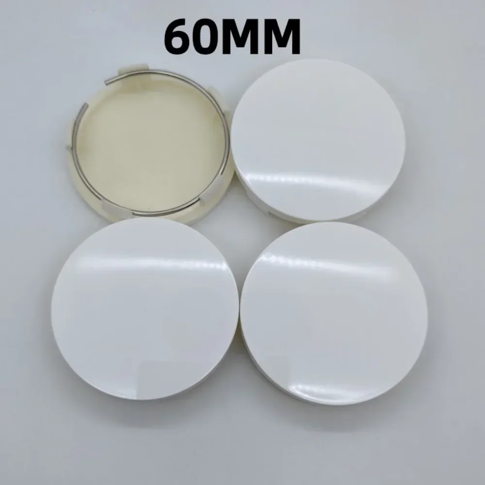 4pcs ABS 60mm Blank White Car Wheel Center Caps R60 Rim Hubcaps Cover ...