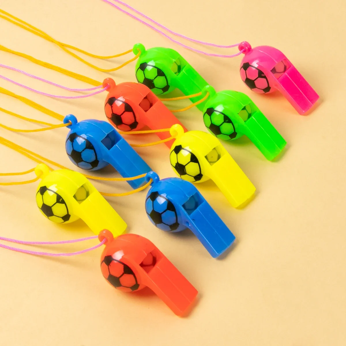 10-20pcs-Plastic-Football-Whistles-Soccer-Pattern-Whistle-Soccer ...