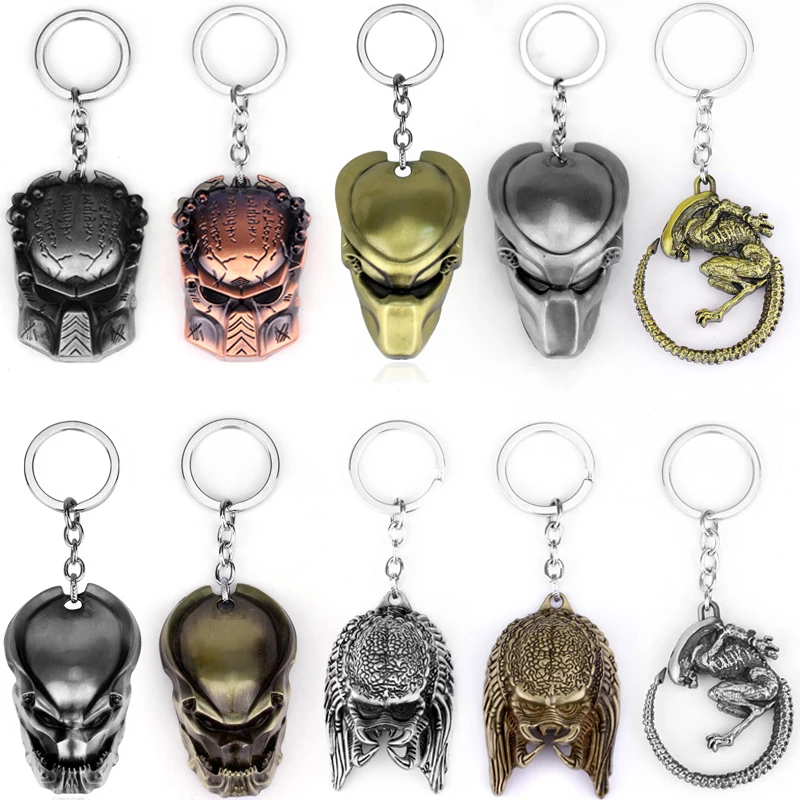 Movie-Jewelry-Aliens-Predator-AVP-Mask-Keychain-Alien-Queen-Figure ...