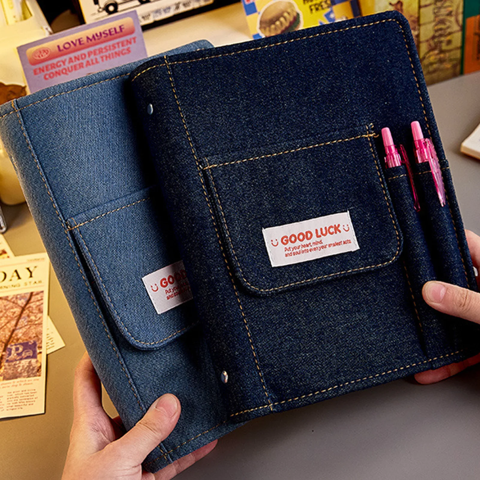 Retro-Denim-Notebook-Y2k-Style-Creative-Binder-Journal-Hand-Ledger ...