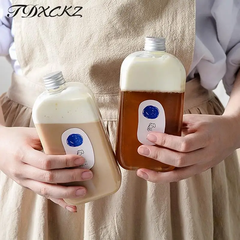 400ml-Flat-Square-Bottle-Drink-Bottle-Juice-Cup-Milk-Tea-Juice-Cold ...