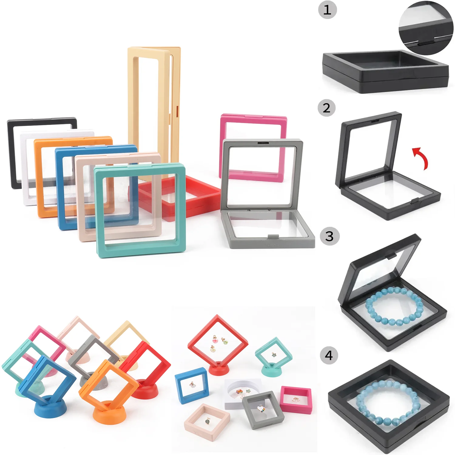 PE-Film-Colorful-Jewelry-Storage-Box-3D-Packaging-Case-Gemstone-Free ...
