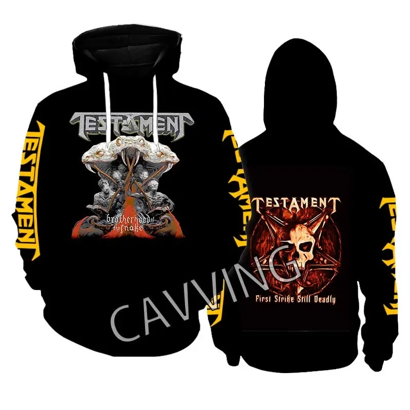 New Fashion Printed Testament Band Metal Rock Aesthetic Hoodies ...