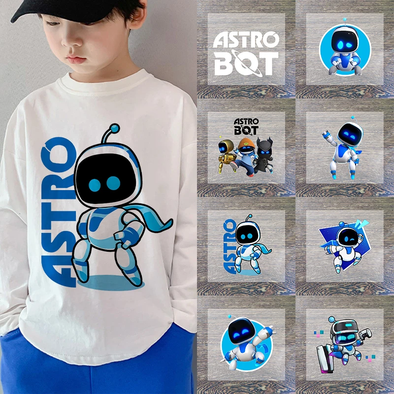Astro-Bot-Cartoon-Iron-on-Patches-for-Clothing-DIY-T-shirt-Heat ...