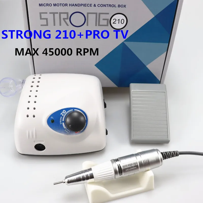 NEW Strong 210 ProIV Nail Drill 65W 45000 Machine Cutters Manicure ...