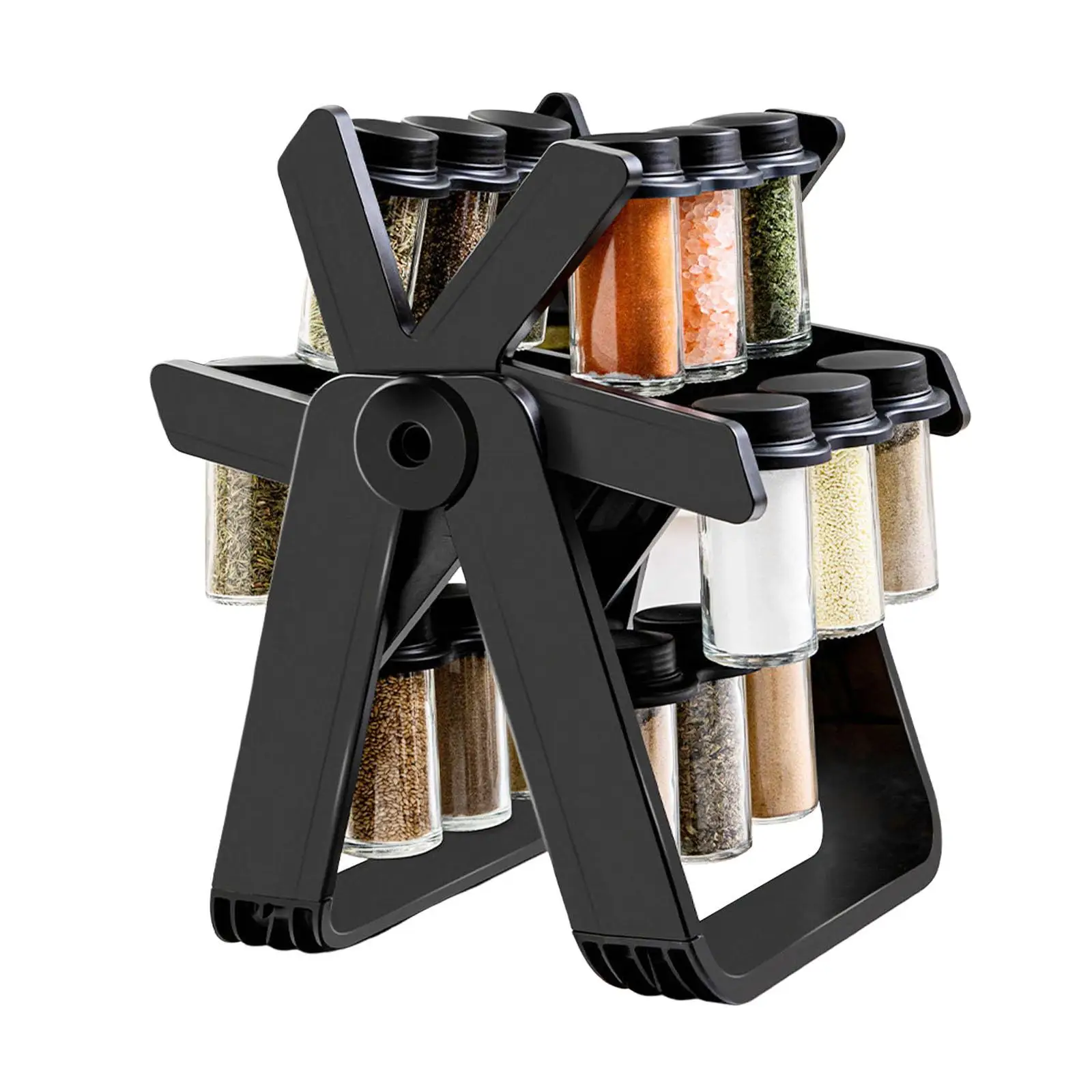 Multifunctional Revolving Countertop Spice Racks with Spice Jar Holder ...