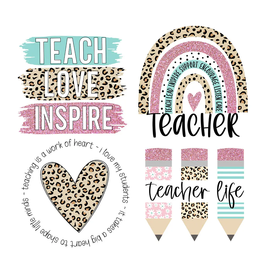 Heat Transfer Stickers Clothing Teacher | Iron Transfers Clothing ...