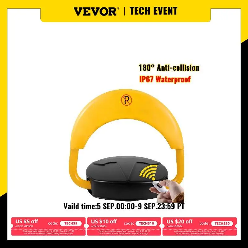 Vevor Automatic Parking Lock With Remote Control Auto Sensor Alarm ...