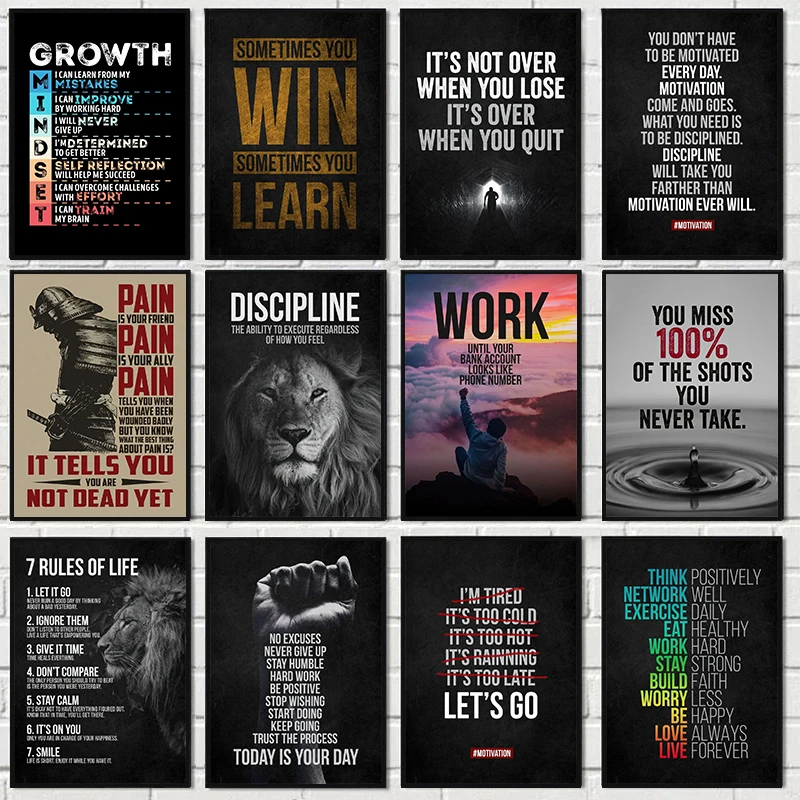 Modern-Motivational-Quotes-Success-Poster-Lion-Mindset-Is-Everything ...