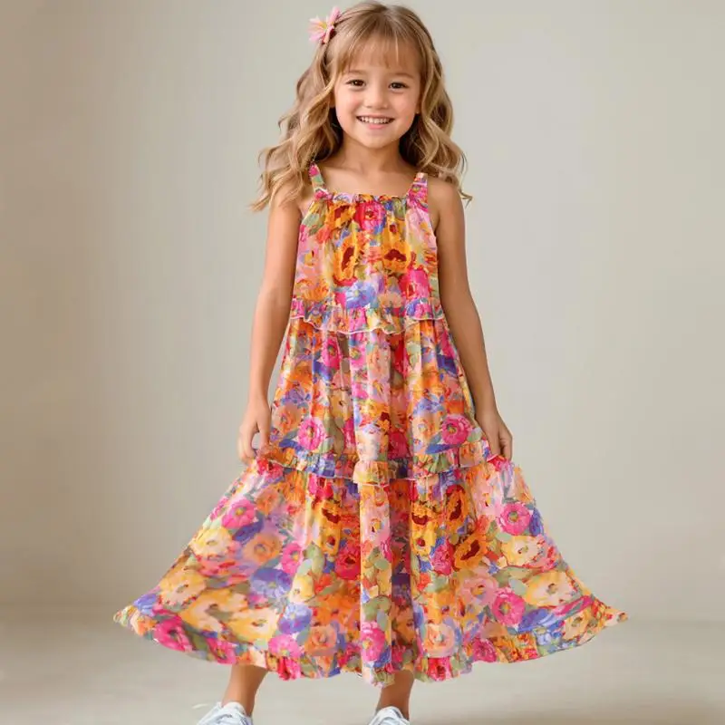 Summer-Girl-Bohemian-Style-Butterfly-Flower-Print-Sweet-and-Cute-Bow ...