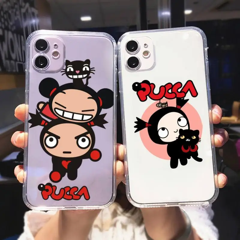 Funda-de-tel-fono-con-dibujos-animados-Pucca-Garu-carcasa-transparente ...