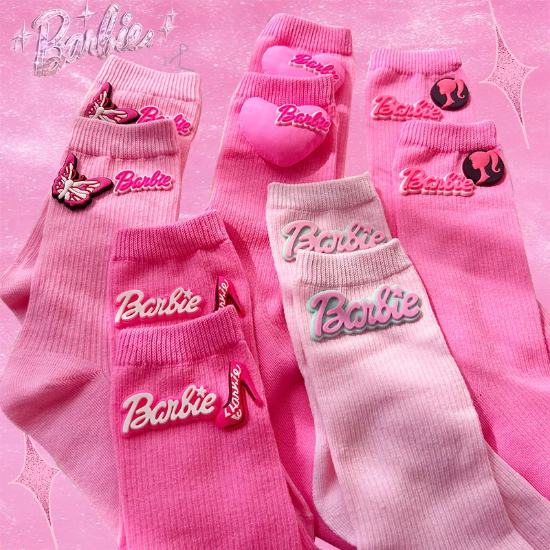 Barbie-Socks-Cotton-Kawaii-Soft-Medium-Length-Movie-Hosiery-Trendy ...