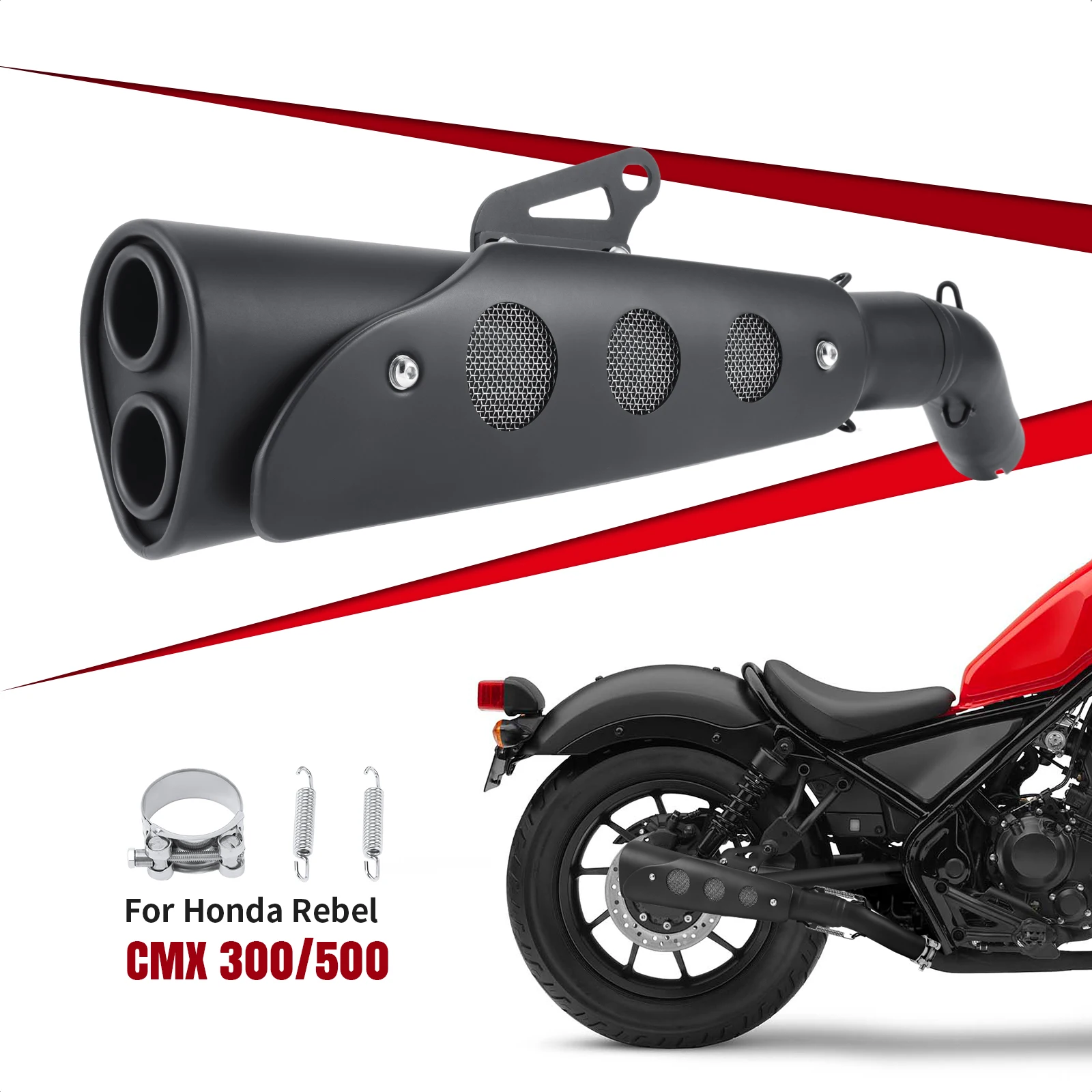 Motorcycle-Exhaust-Slipon-centre-Muffler-Pipe-for-Honda-REBEL-CMX-500 ...