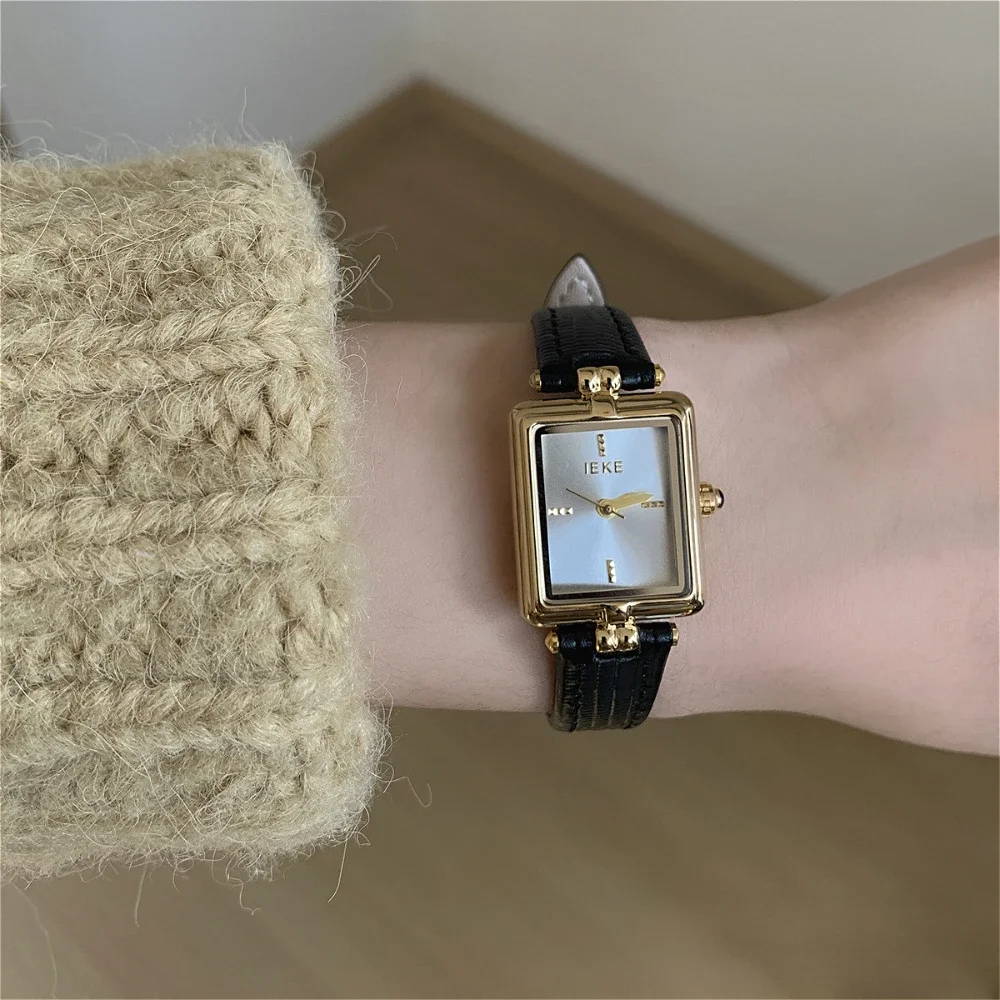 IEKE-Montre-Quartz-R-tro-Fran-aise-pour-Femme-Simple-Carr-Temp-rament ...