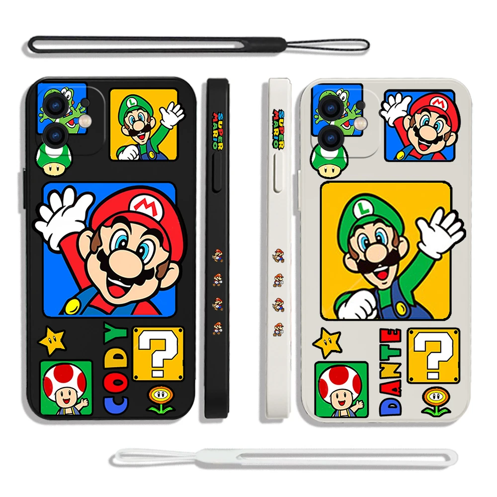Jogos clássicos super marios caso de telefone para iphone 14 13 12 11 pro max mini x xr xs se ...