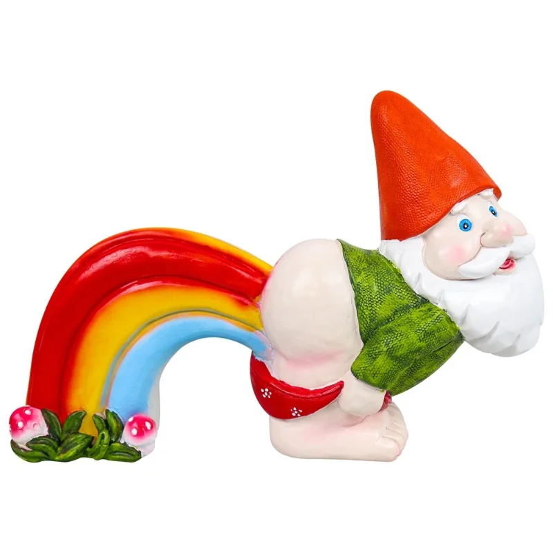 Lucky Garden Rainbow Fart Dwarf Gnome Micro Landscape Gnome Ornament ...