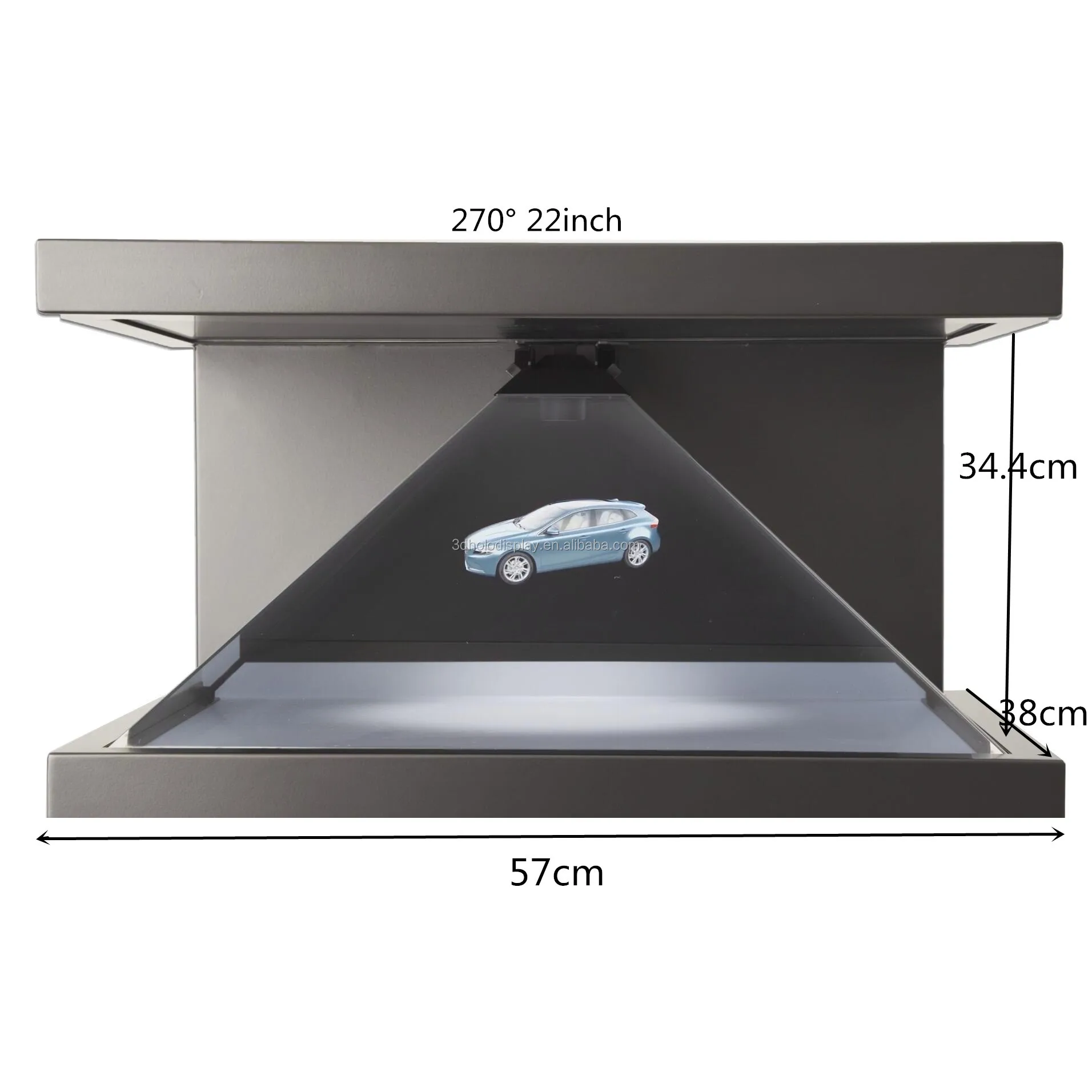Holographic Projection Screen 3D Hologram Advertising Showcase Pyramid ...