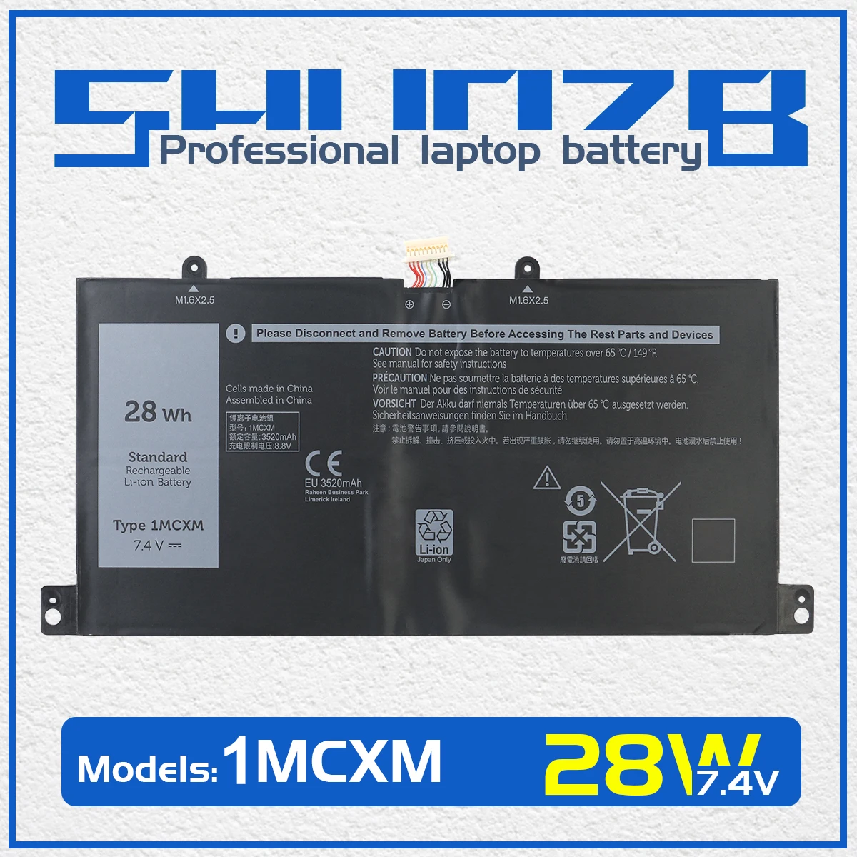 SHUOZB-1MCXM-Laptop-Battery-For-DELL-Latitude-11-5175-Keyboard-Battery ...