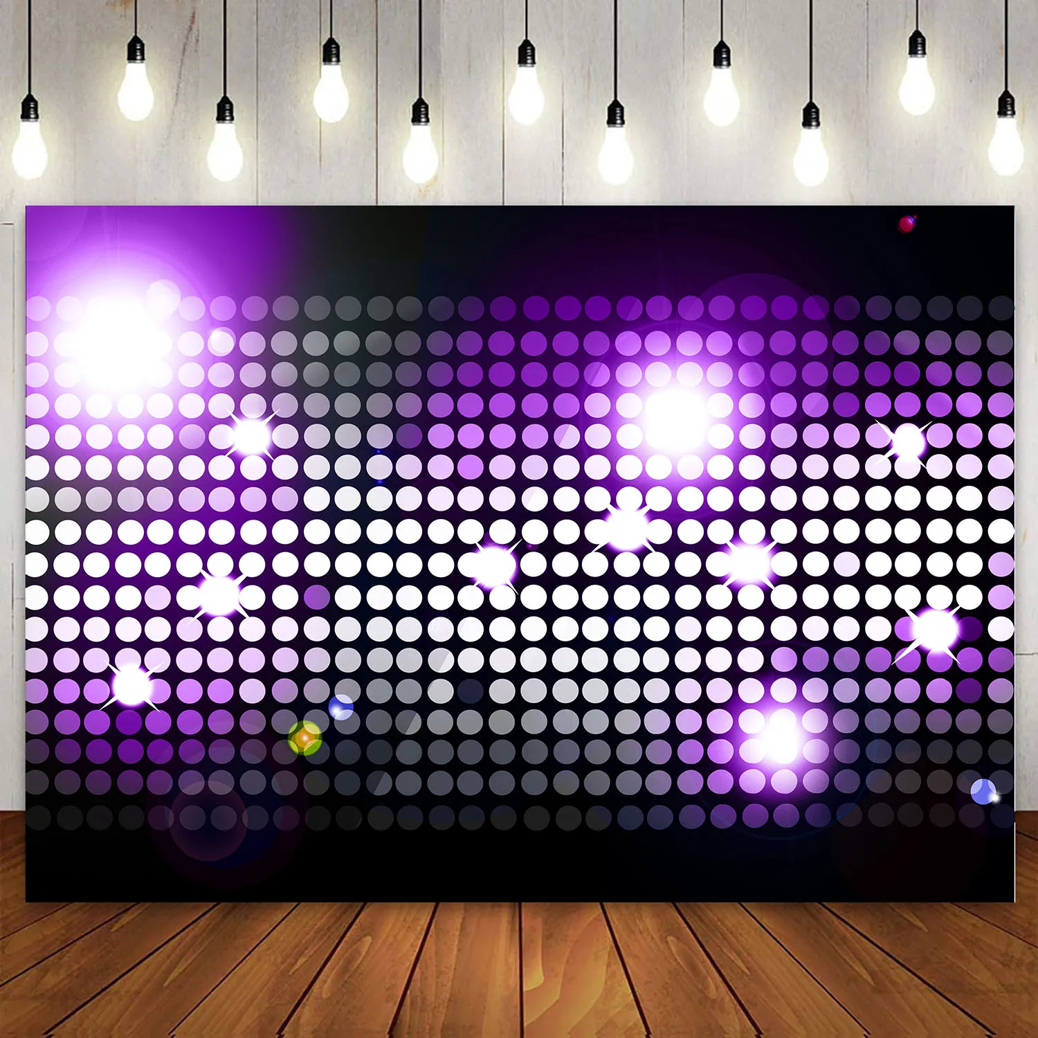 Disco Neon Night Birthday Party Banner Backdrop 50s 70s 80s Photography ...