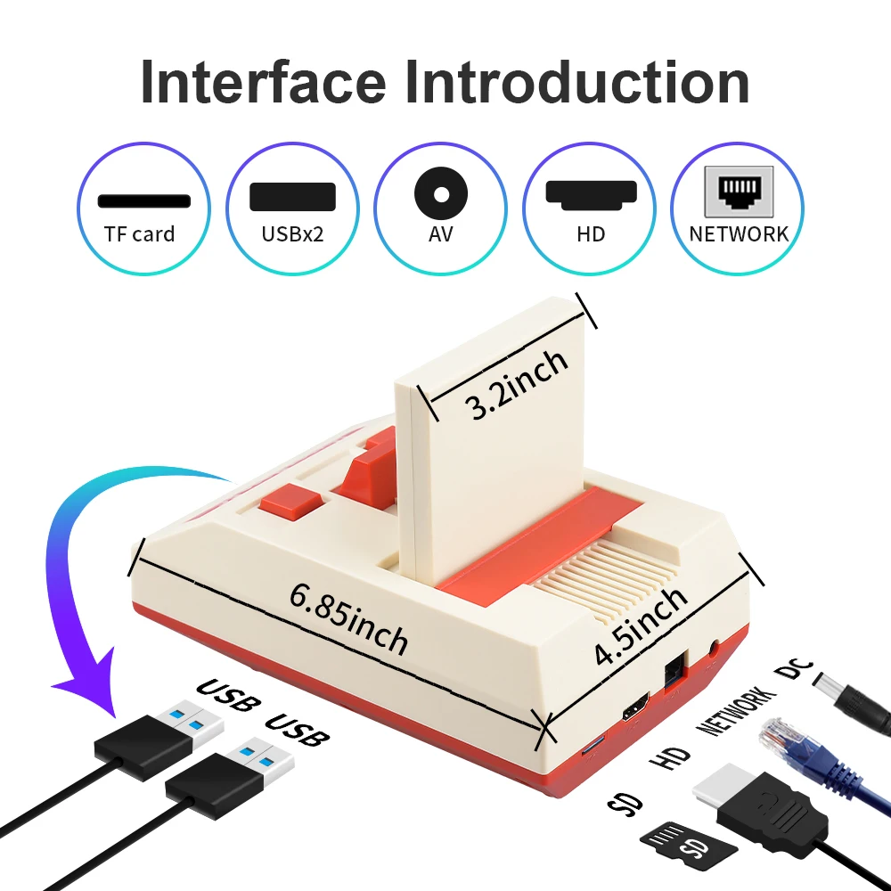 4K HD Portable Video Game Console With 500G Hard Drive Built-in 1700 ...
