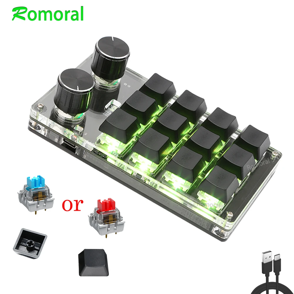 Macro Knob Custom Keypad Copy Paste Shortcuts E-Sports Games Mini-Mechanical Hot Swap ...