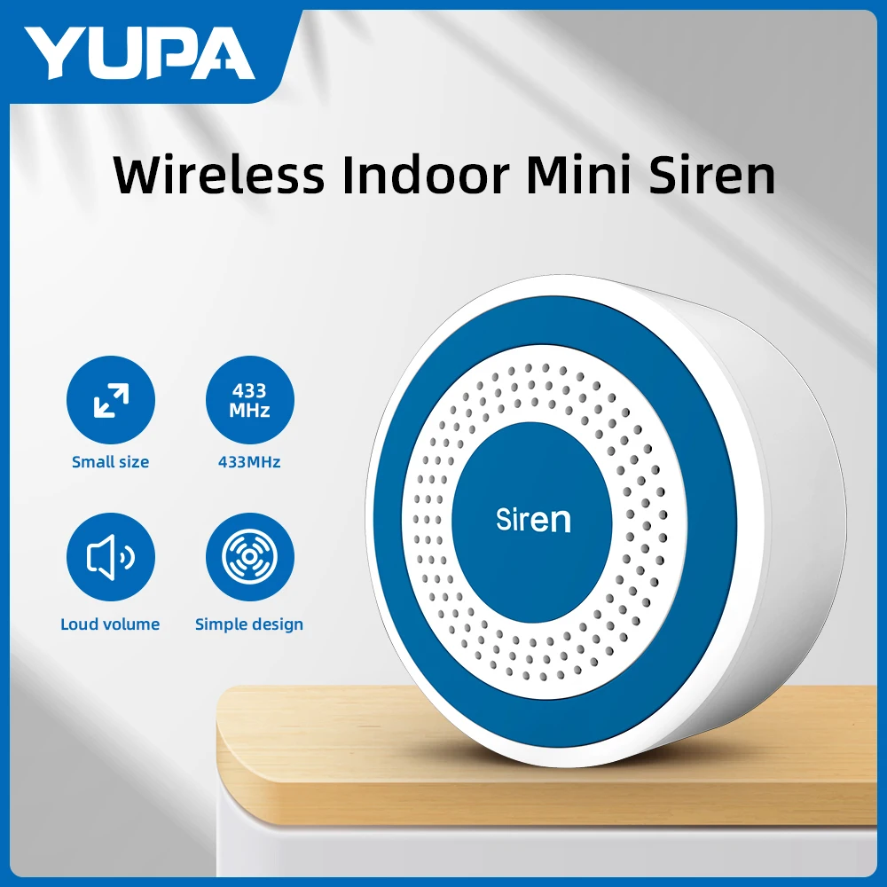 YUPA-Mini-Alarm-Siren-Wireless-433MHz-Sound-Light-Indoor-strobe-siren ...