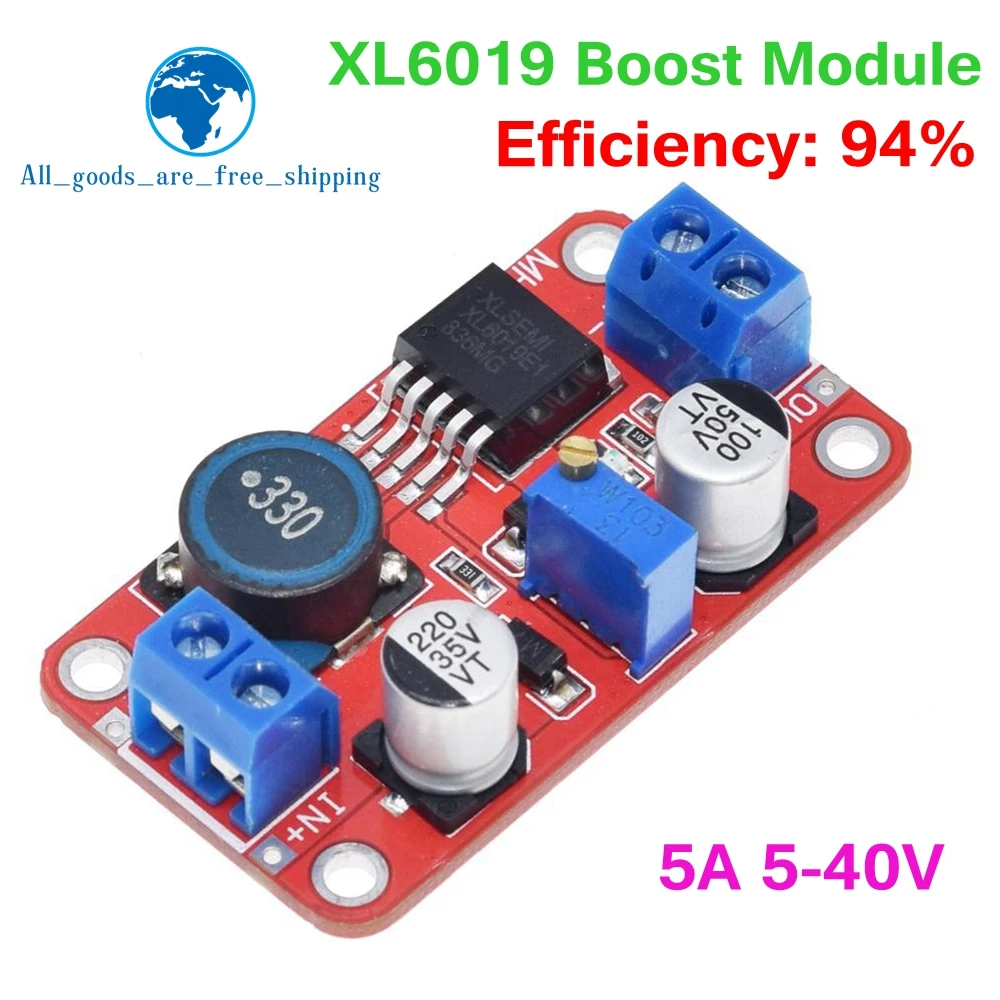 5a Dc-dc Step Up Power Module Boost Volt Converter 3.3v-35v To 5v 6v 9v 12v 24v Xl6019 ...