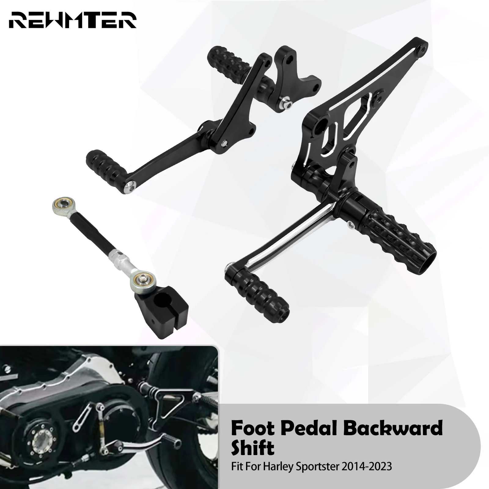 Motorcycle-Backward-Control-Kit-Rear-Foot-Pedal-Heel-Toe-Shifter ...