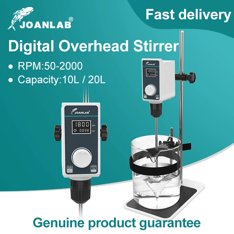 JOANLAB Liquid Mixer Lab Electric Stirrer Digital Display Overhead ...