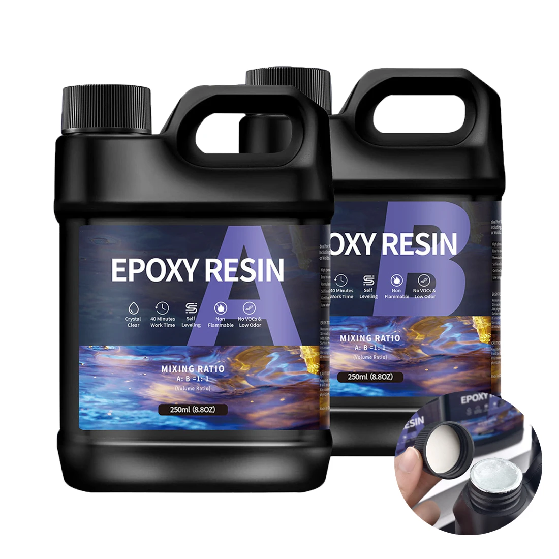 Pegamento-de-resina-epoxi-1-1-AB-agente-de-curado-mixto-transparente-endurecedor-cristal ...