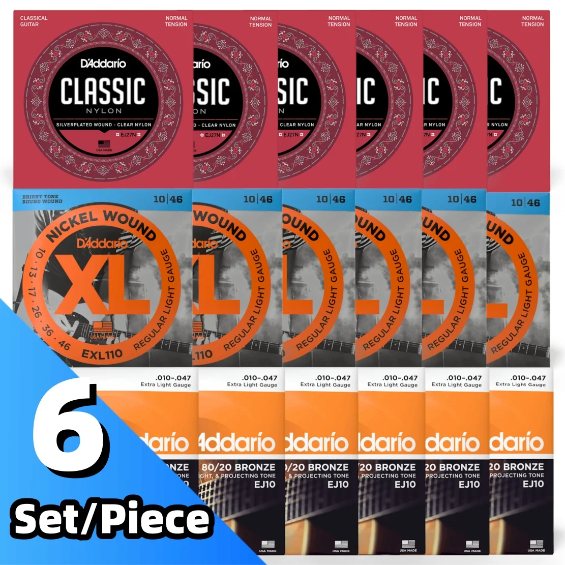 Daddaro-juego-de-6-cuerdas-de-guitarra-ac-stica-cl-sica-el-ctrica-EZ930 ...