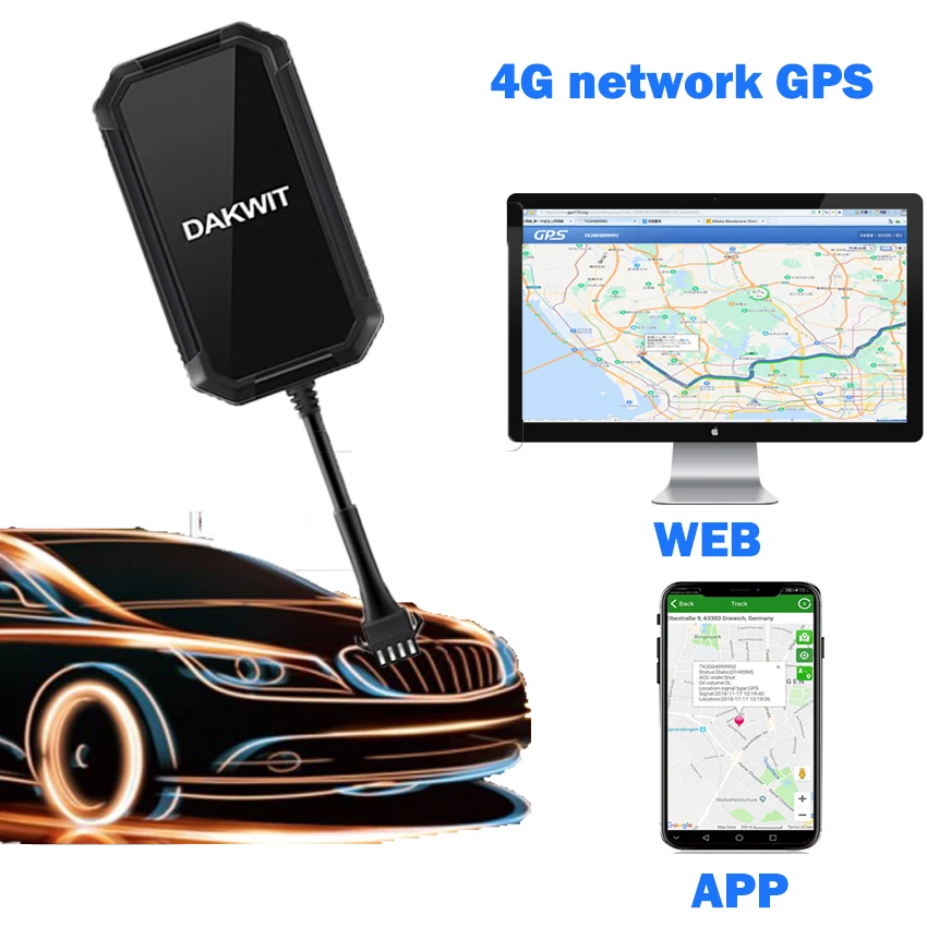 DAGPS Lte 4g Gps car Tracker Device Vehicle Tk300 For Car Tracker Stop ...