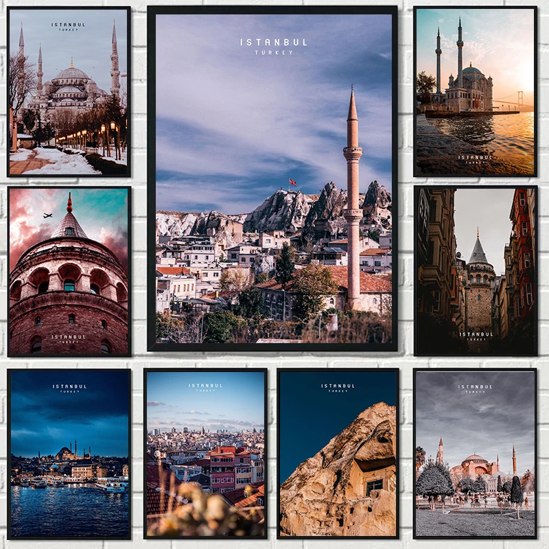Istanbul-Landscape-Posters-and-Prints-Modern-City-Travel-Canvas ...