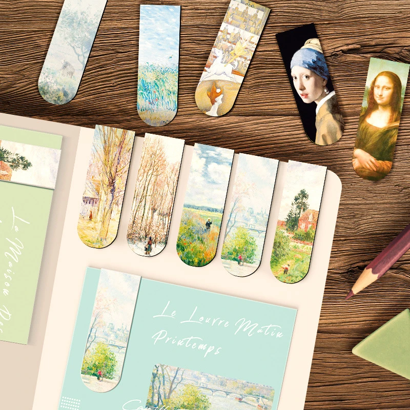 1Pc Magnetic Bookmark World Famous Painting Monet Van Gogh Antique Art ...
