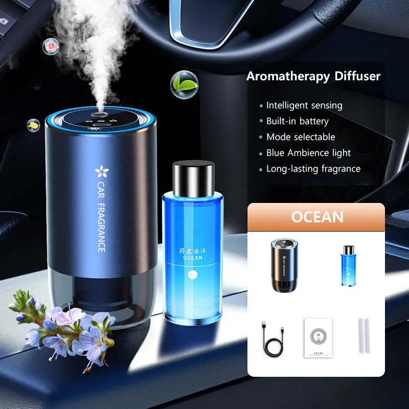 Car-Pure-Oil-Diffuser-Blue-Ambient-Light-Spray-Perfume-50ML-Air-Fresher ...