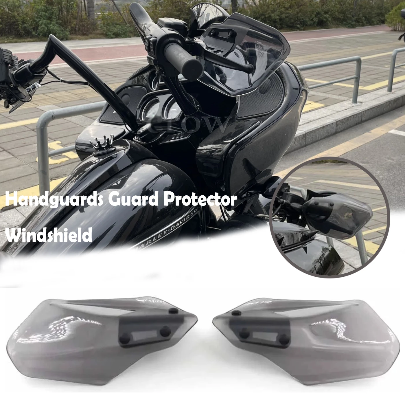 Motorcycle-Handguards-Shield-Hand-Guard-Protector-Windshield-For-Harley ...