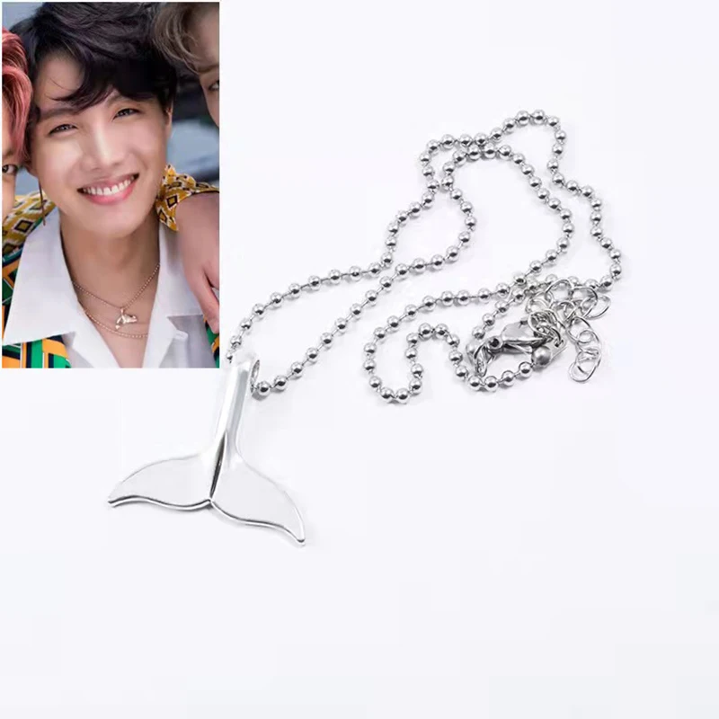 Korean-Wave-New-Stainless-Steel-Fishtail-Necklace-JHOPE-Dolphin-Tail ...
