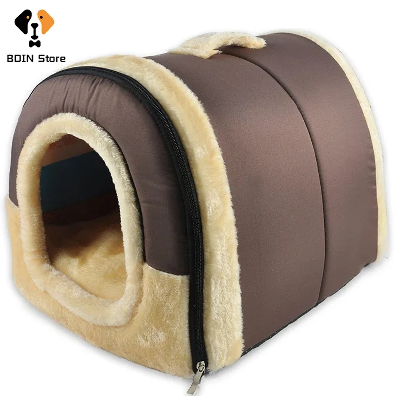 Indoor-Dog-House-Soft-Cozy-Dog-Cave-Bed-Foldable-Removable-Warm-House ...