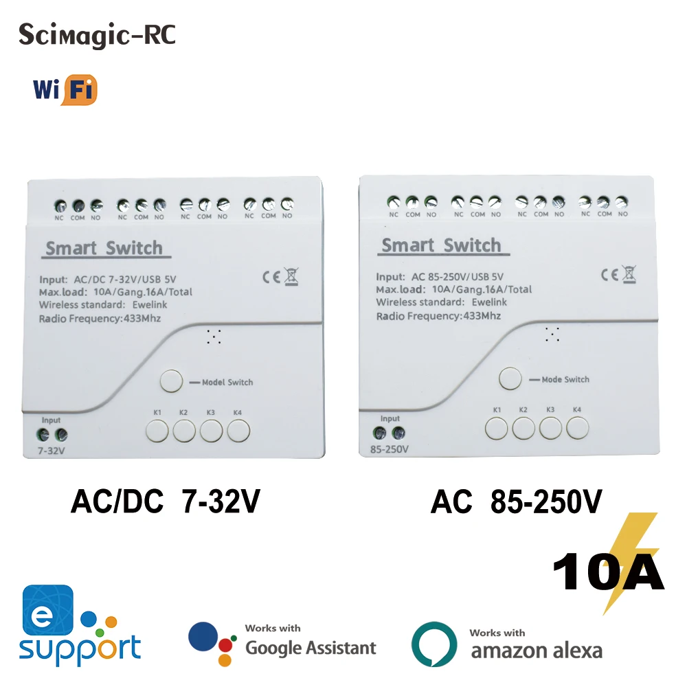 4CH-eWeLink-Smart-Wifi-Switch-Module-12V-24V-7-32V-220V-85V-250V-10A-4 ...