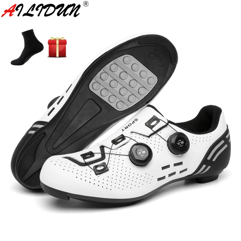Classic-Couple-riding-shoes-man-lockless-road-bicycle-shoes-breathable ...