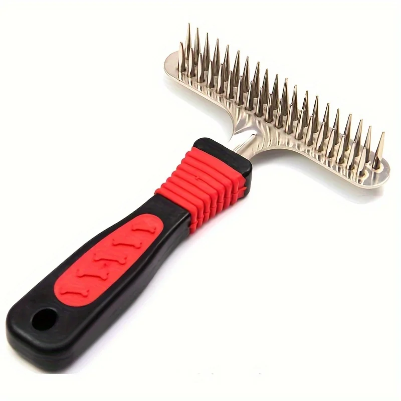 Ergonomic Double-Row Steel Dog Comb for Thick Hair - Ideal for Golden ...