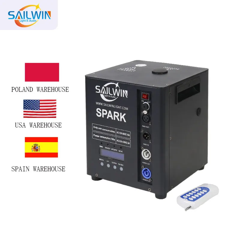 SAILWIN-EU-STOCK-500W-Cold-DMX512-Spark-Machine-With-Remote-Control ...