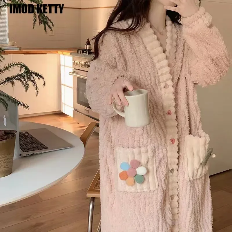 Winter-Warm-Homewear-Simple-Leisure-Lounge-Popular-College-V-neck ...