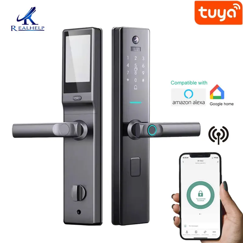 Fingerprint Door Lock With Camera Wireless Wifi Tuya Control Indoor Can ...