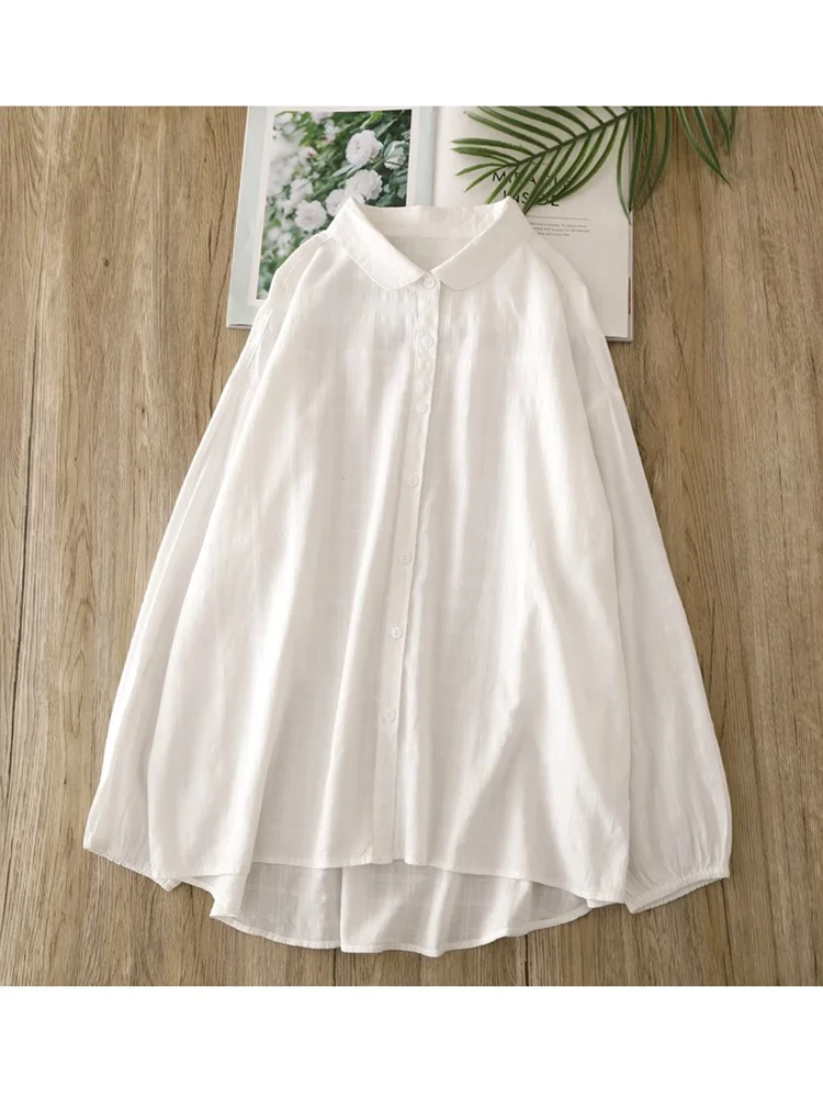 Lamtrip-Unique-Peter-Pan-Collar-Single-Breasted-Skin-Loving-Cotton-White-Shirt-Blouse-2024 ...