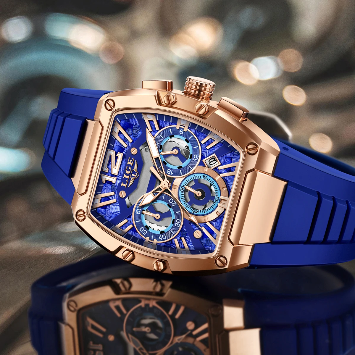 LIGE Original Brand Fashion Mens Watches Sport Military Chronograph ...