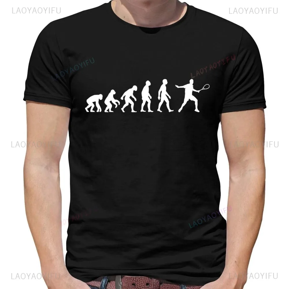 Evolution of Man Squash Player T-Shirt Casual Fashion Loose Streetwear Short Sleeve Funny ...